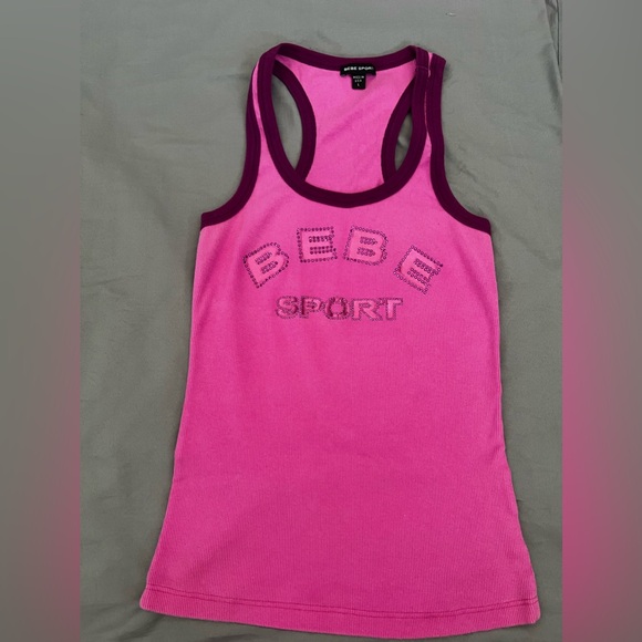bebe | Tops | Bebe Racer Back Tank Top Size Large | Poshmark